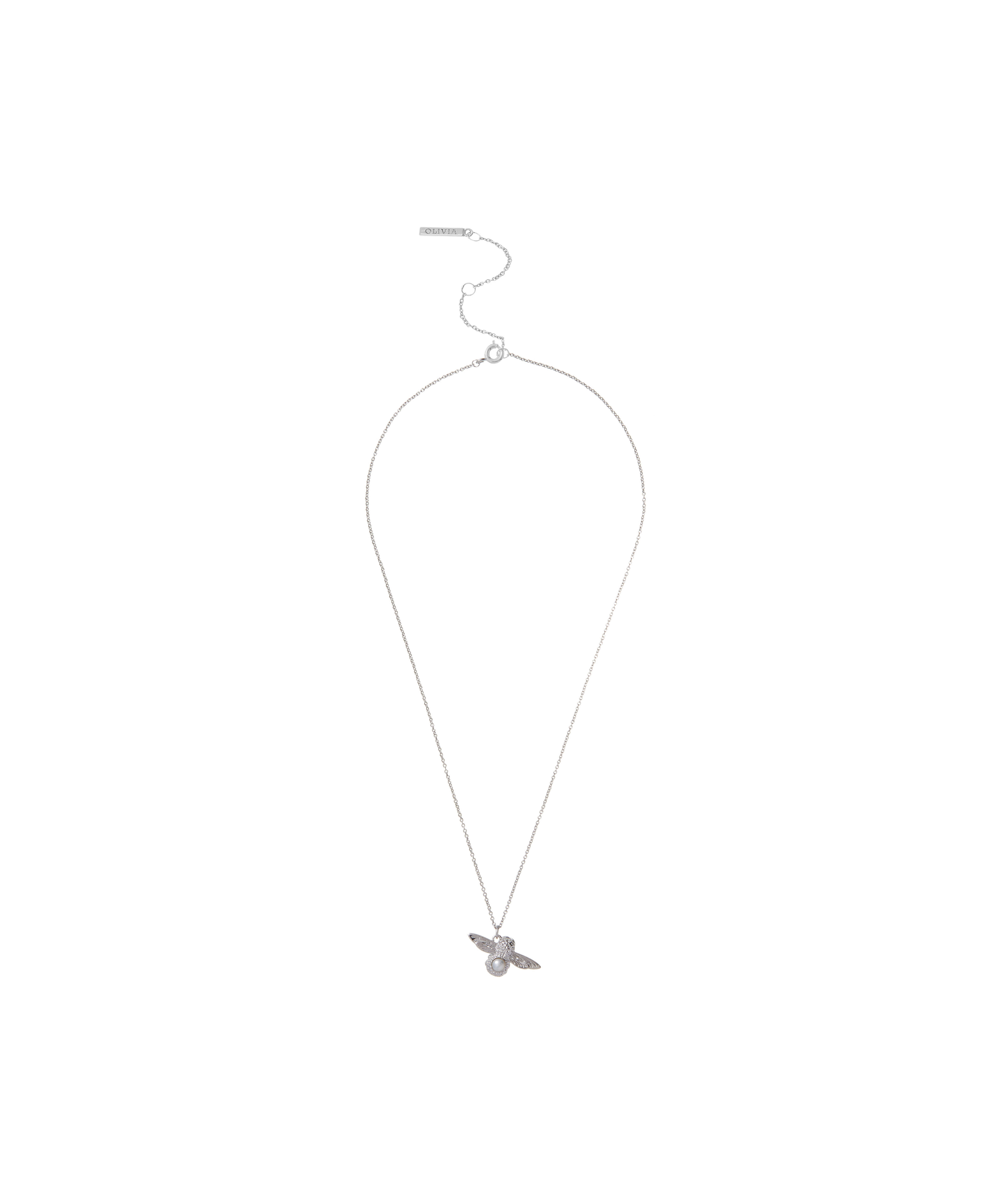 Olivia burton silver bee necklace store